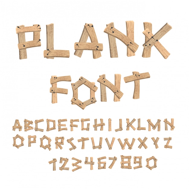 Rustic Wooden Planks Spelling Alphabet and Numbers | Jiffy Designs