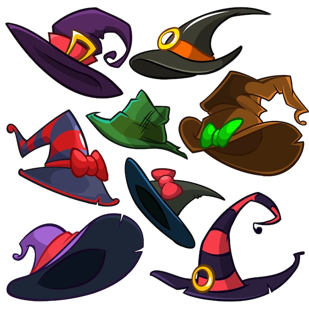 Vibrant Witch Hat Illustrations with Diverse Styles and Colors | Jiffy Designs