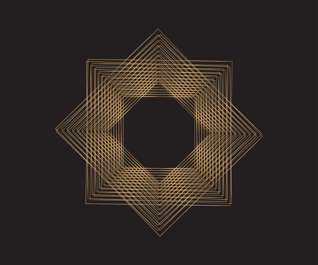 Intricate Geometric Star Pattern in Shimmering Gold Tones | Jiffy Designs