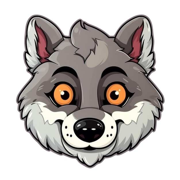 Curious Gray Wolf with Bright Amber Eyes and Perked Ears | Jiffy Designs