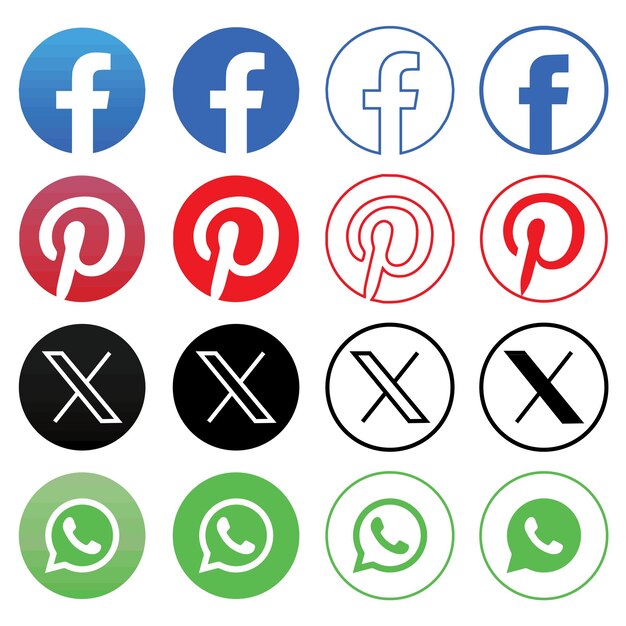 Vibrant Social Media Icon Set with Distinctive Symbols | Jiffy Designs
