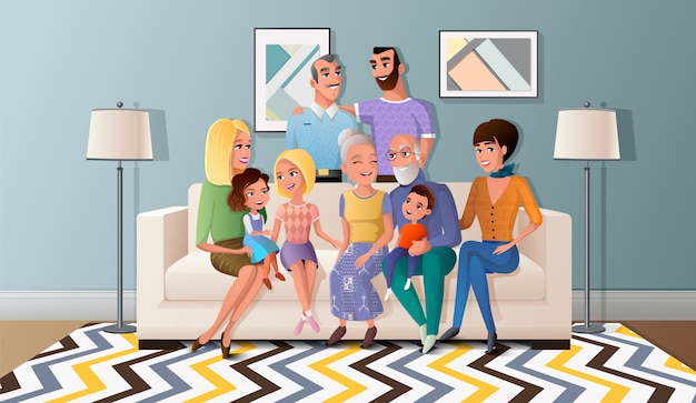 Vibrant Family Portrait Capturing Joyful Moments at Home | Jiffy Designs