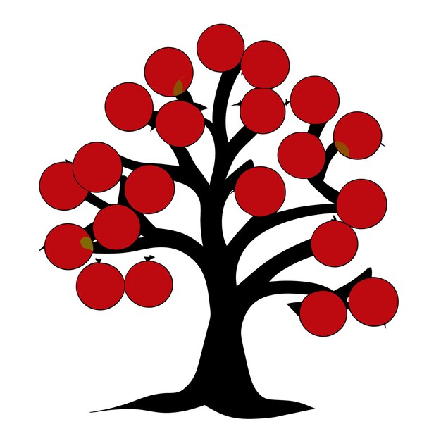Vibrant Red Orb Tree - Striking Minimalist Design | Jiffy Designs