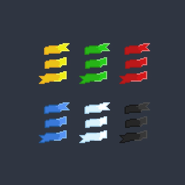Vibrant Pixel Art Banners in Primary Colors | Jiffy Designs