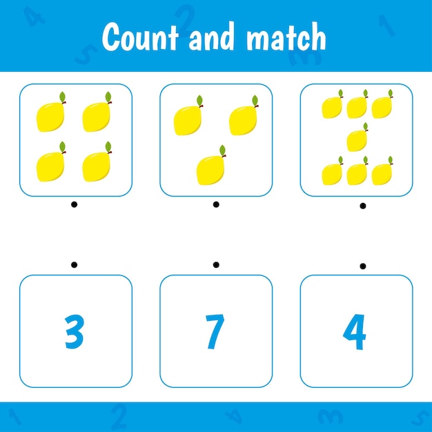 Counting and Matching Pears with Numbers Illustration | Jiffy Designs