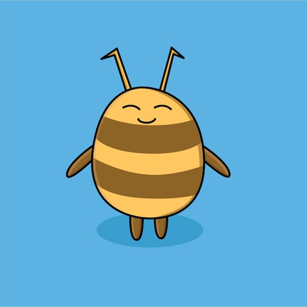 Cheerful Cartoon Bee with Smiling Face and Antennas | Jiffy Designs