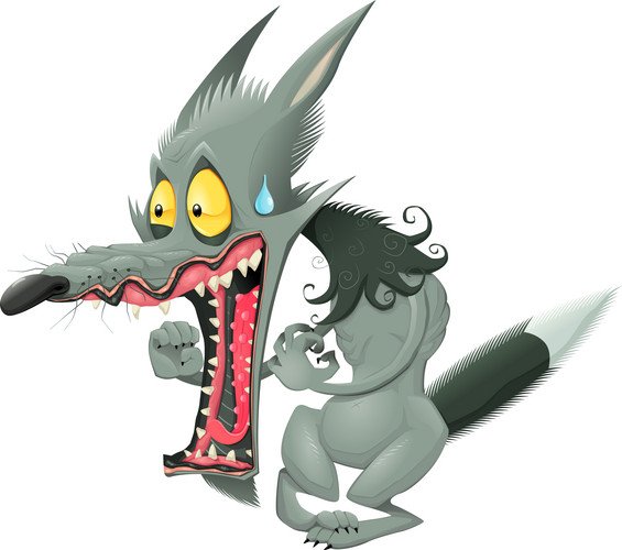 Funny Wolf Cartoon Isolated Character | Jiffy Designs