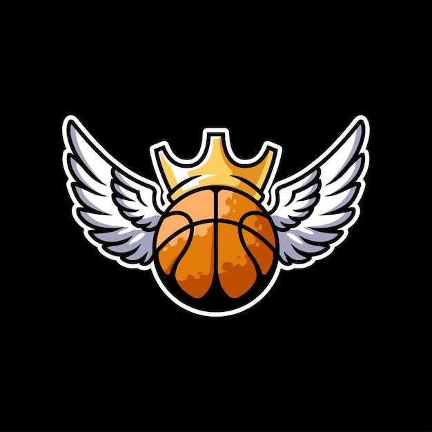 Majestic Basketball with Winged Crown Icon | Jiffy Designs