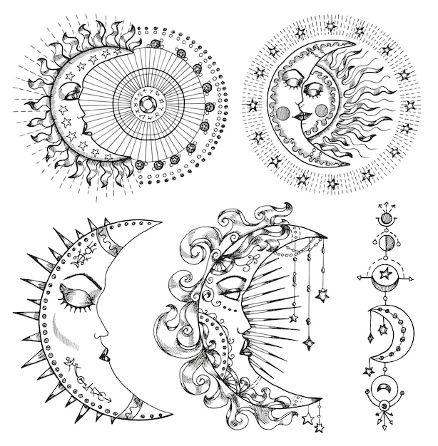 Celestial Mandala: Sun, Moon, and Cosmic Symbols | Jiffy Designs