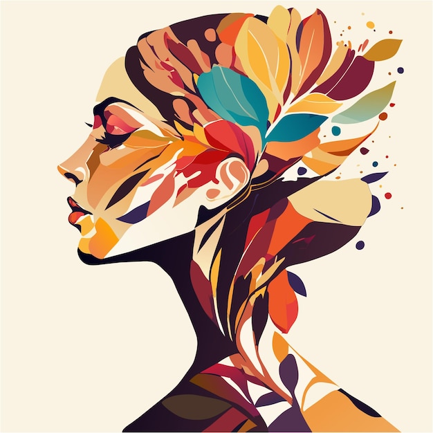 Vibrant Floral Silhouette: A Captivating Portrait | Jiffy Designs