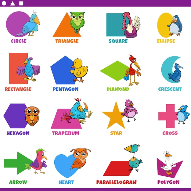 Colorful Geometric Shapes and Cartoon Characters Collection | Jiffy Designs