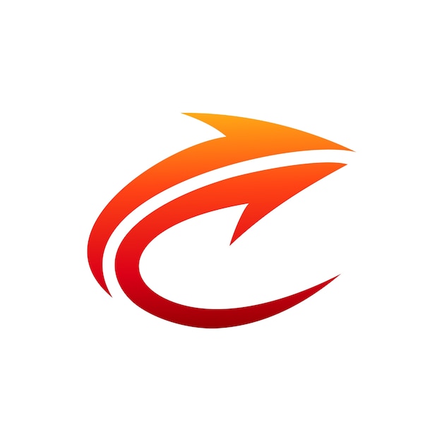 Abstract Orange and Red Curved Arrow Logo Design | Jiffy Designs