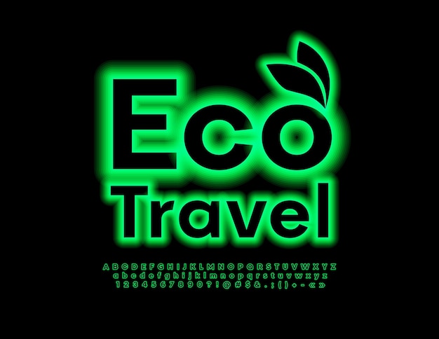 Glowing Eco Travel Logo with Leaf Symbol and Typography | Jiffy Designs