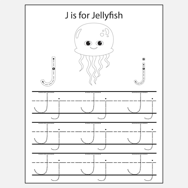 Playful Jellyfish Tracing Practice with Whimsical Illustration | Jiffy ...