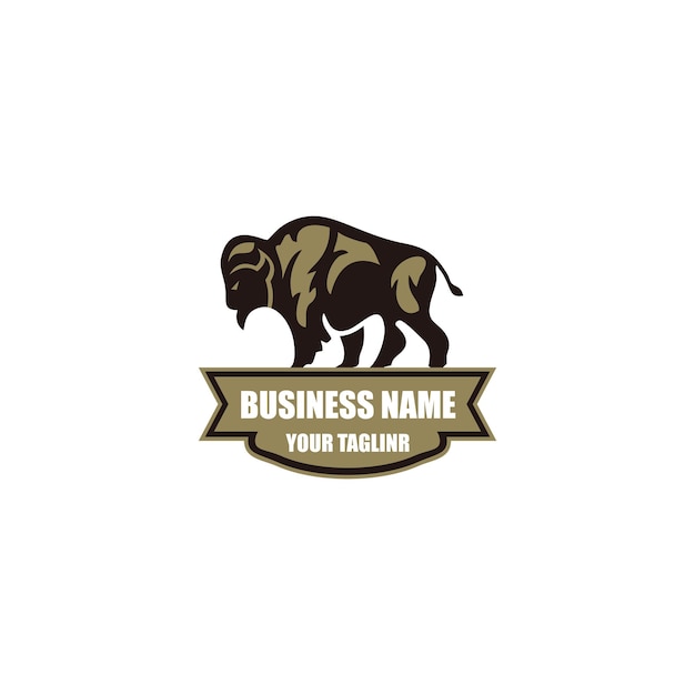 Rugged Bison Logo with Camouflage Pattern and Emblem | Jiffy Designs