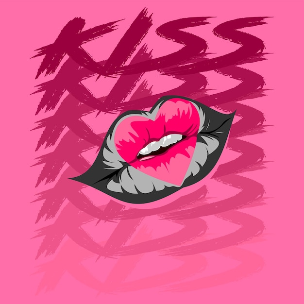 Vibrant Lips with Punk Rock Attitude on Pink Background | Jiffy Designs