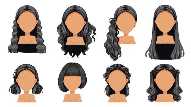 Diverse Collection of Stylized Black Hair Icons | Jiffy Designs