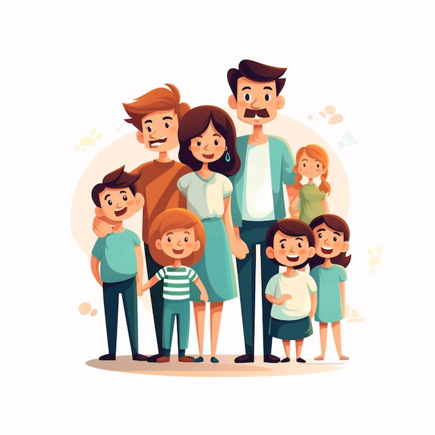 Vibrant Illustration of a Joyful Family Portrait | Jiffy Designs