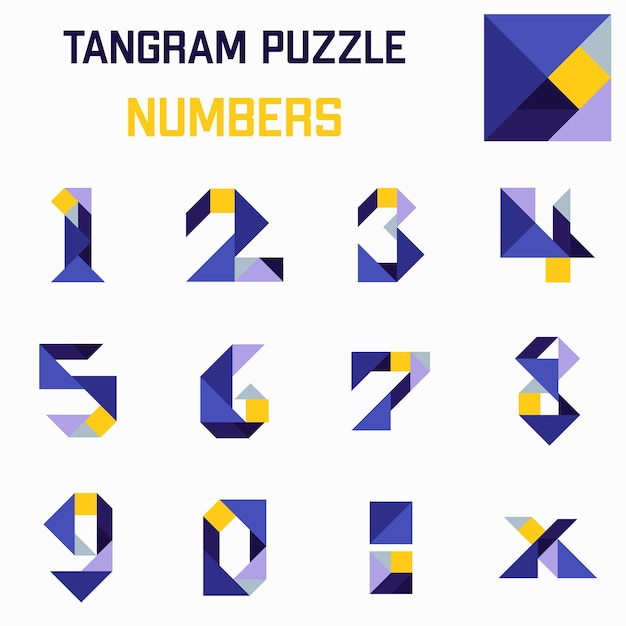 Vibrant Tangram Puzzle Numbers in Geometric Shapes | Jiffy Designs