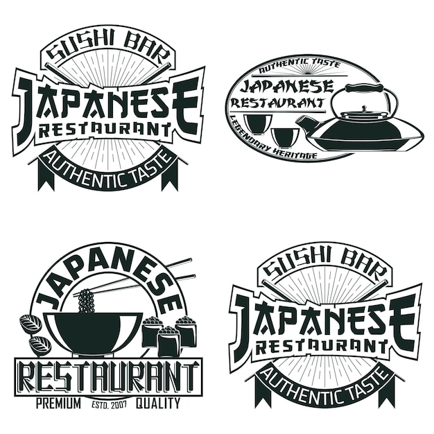 Vintage Japanese Restaurant Logos with Authentic Taste and Style ...