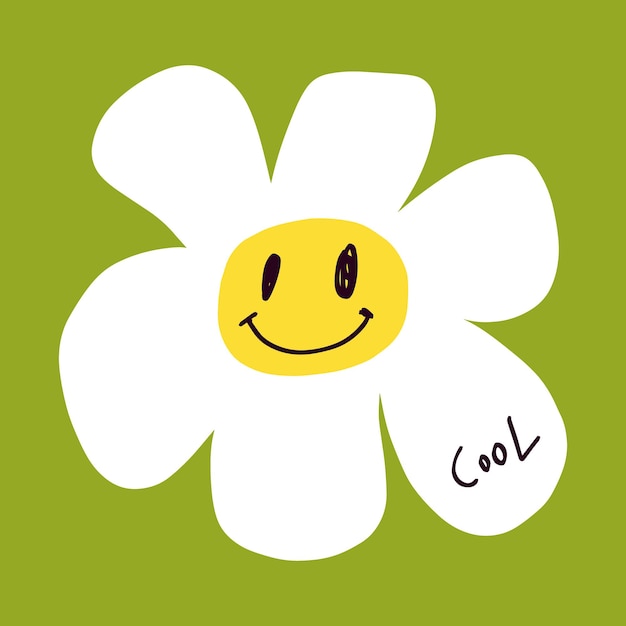 Cheerful Daisy Flower with Smiley Face | Jiffy Designs