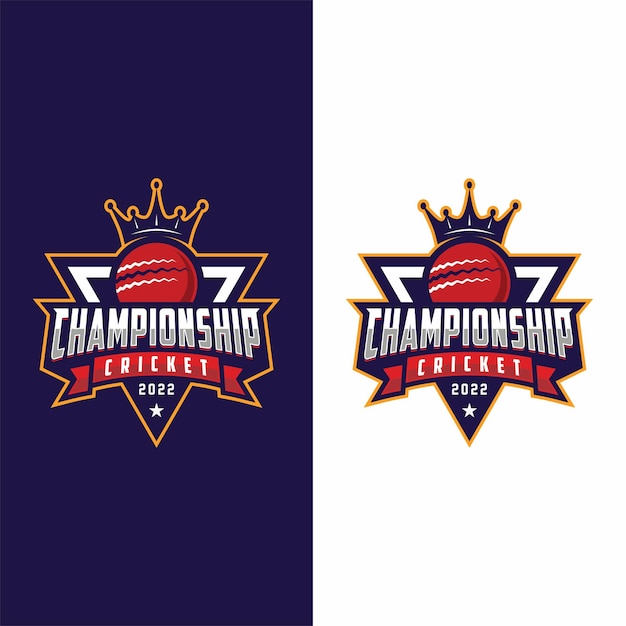 Vibrant Championship Cricket Logo with Crown Emblem | Jiffy Designs