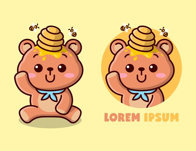 Adorable Teddy Bear with Stacked Honey Combs | Jiffy Designs