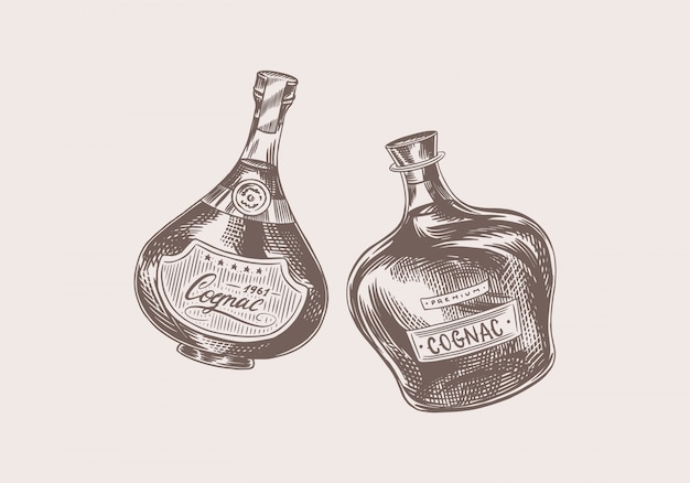 Vintage Cognac Bottles: Timeless Elegance in Engraved Glass | Jiffy Designs