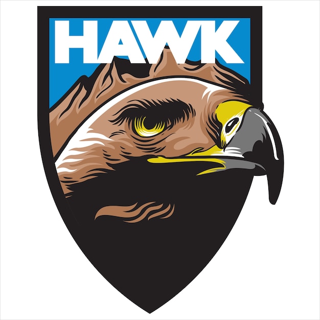 Majestic Hawk Emblem with Powerful Gaze | Jiffy Designs
