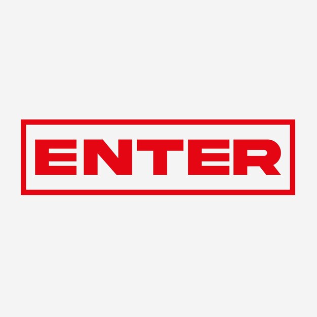 Bold Red 'Enter' Sign on Minimalist White Background | Jiffy Designs