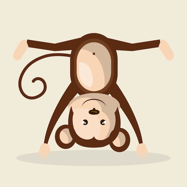 Playful Primate Duo: Charming Cartoon Monkey Siblings | Jiffy Designs