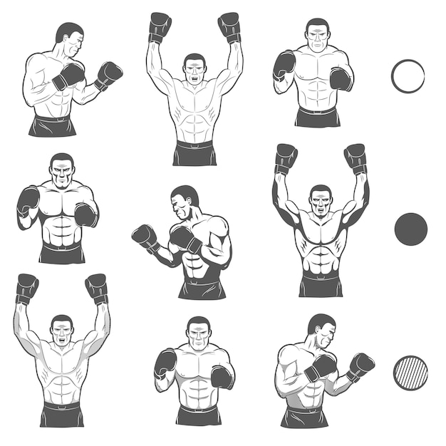 Diverse Collection of Powerful Boxing Champions in Action Poses | Jiffy ...