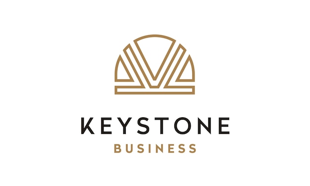 Geometric Keystone Logo with Bold Typography for Business Branding ...