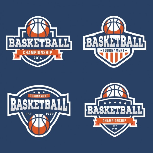 Vintage Basketball Logos with Retro Typography and Ball Icons | Jiffy ...