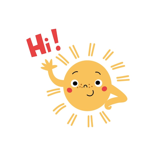 Cheerful Sun Character Waving and Saying Hello | Jiffy Designs