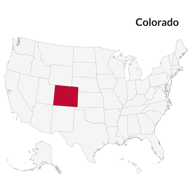 Vibrant Colorado State Outline on Minimalist USA Map | Jiffy Designs