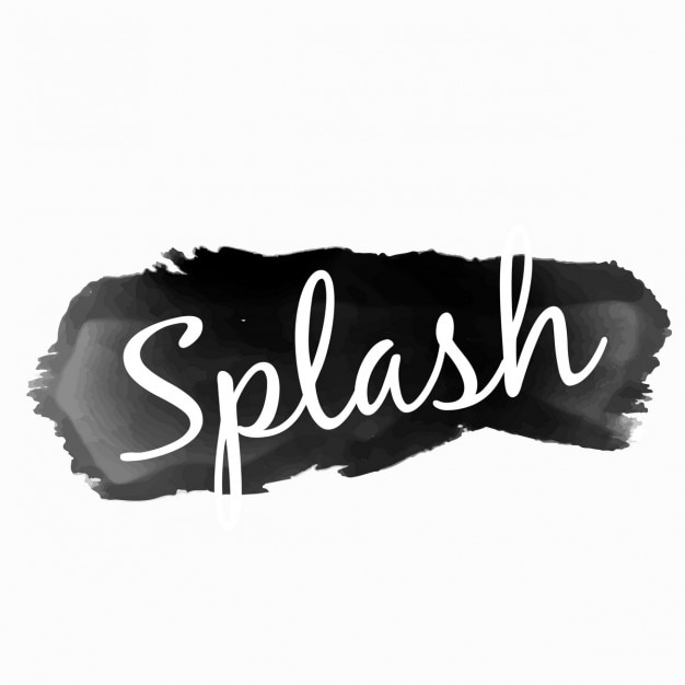 Stylized 'Splash' Text on Inky Black Brush Stroke | Jiffy Designs