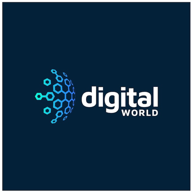 Captivating Digital World Logo with Interconnected Hexagons | Jiffy Designs