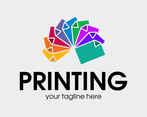 Digital Print Logo Design Template. Typography Modern Sign. Polygraphy ...