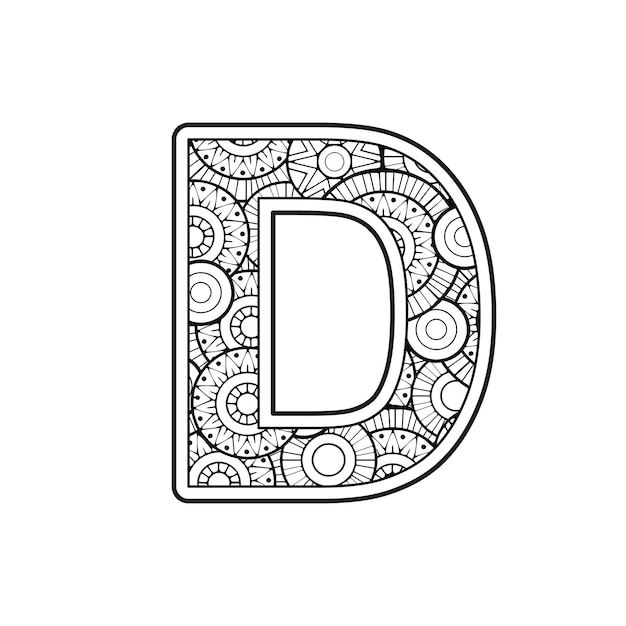 Intricate Geometric Letter D with Circular Patterns | Jiffy Designs