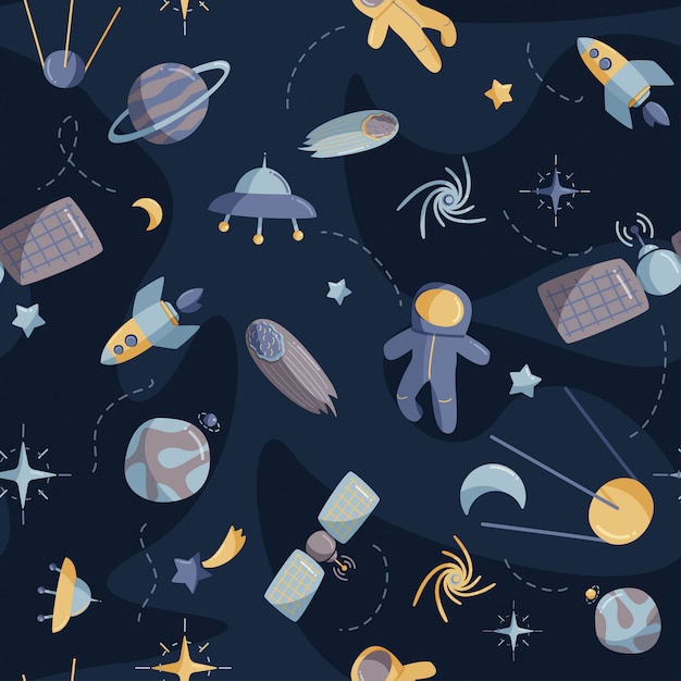 Vibrant Cosmic Collection of Whimsical Space-Themed Elements | Jiffy ...
