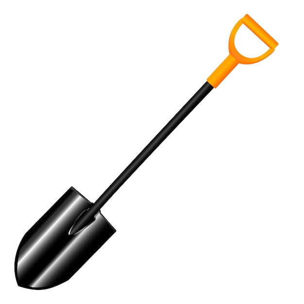 Realistic Vector Illustration of a Bright Orange Shovel | Jiffy Designs