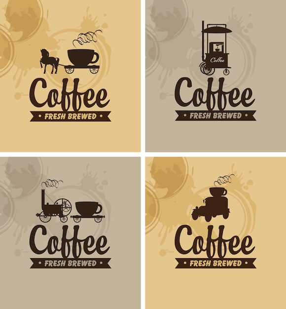 Vintage Coffee Themed Collection with Diverse Graphic Elements | Jiffy ...