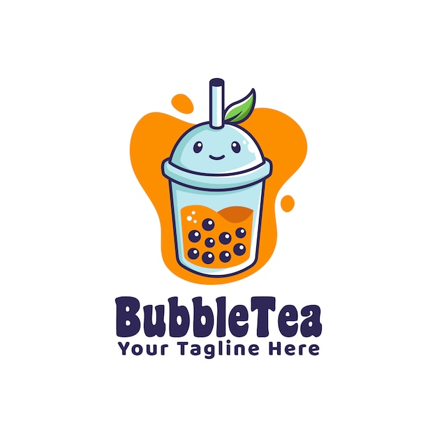 Cheerful Bubble Tea Delight with Customizable Tagline | Jiffy Designs