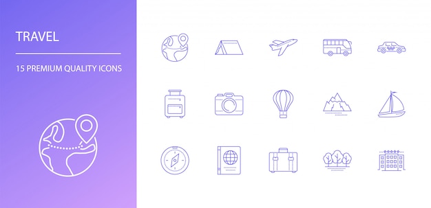 Diverse Travel Icons for Versatile Applications | Jiffy Designs