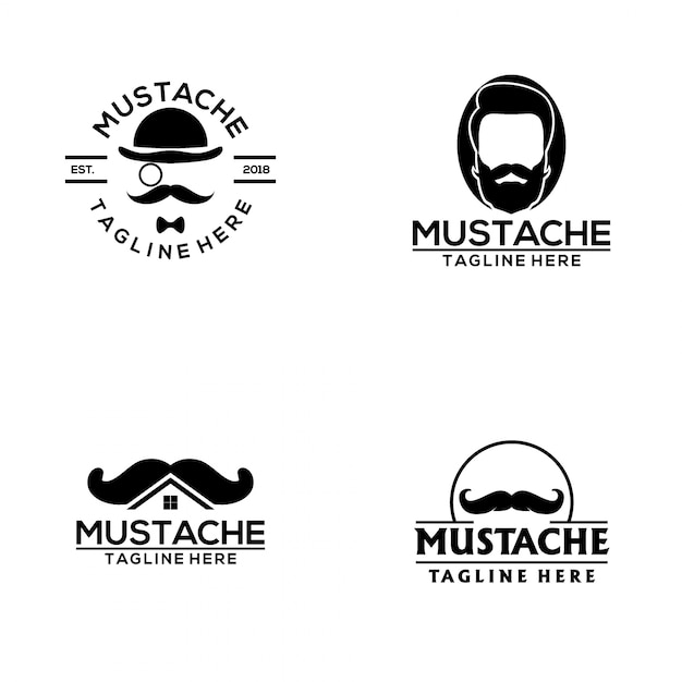 Versatile Mustache Emblem Collection with Diverse Styles | Jiffy Designs