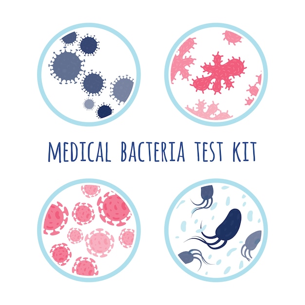 Medical Bacteria Test Kit Illustrations with Petri Dish Designs | Jiffy ...