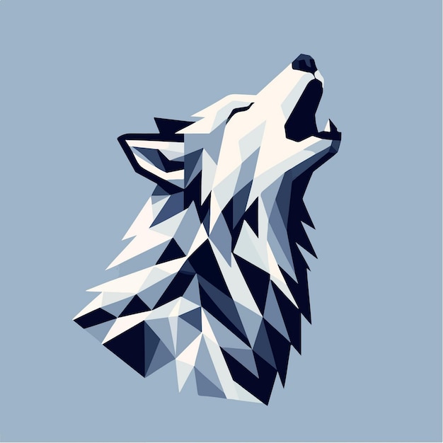 Majestic Geometric Wolf Howling in the Moonlight | Jiffy Designs