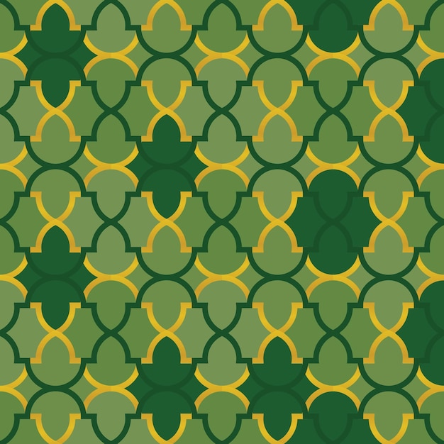 Vibrant Overlapping Clover Pattern in Shades of Green and Yellow ...