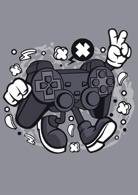 Iconic Gamer Controller Surrounded by Playful Symbols | Jiffy Designs